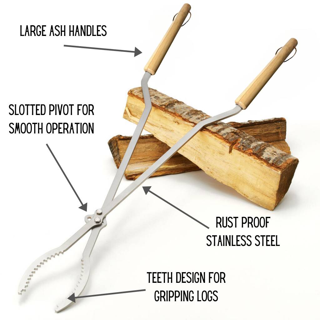 Fire Pit Tongs - Heavy Duty Stainless Steel - Made in the USA ...